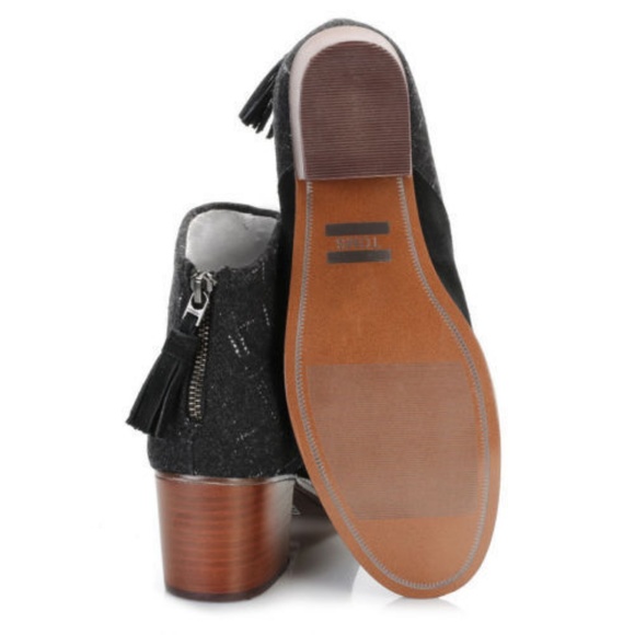 Toms | Shoes | New Toms Leila Ankle Boots Black Suede Wool | Poshmark